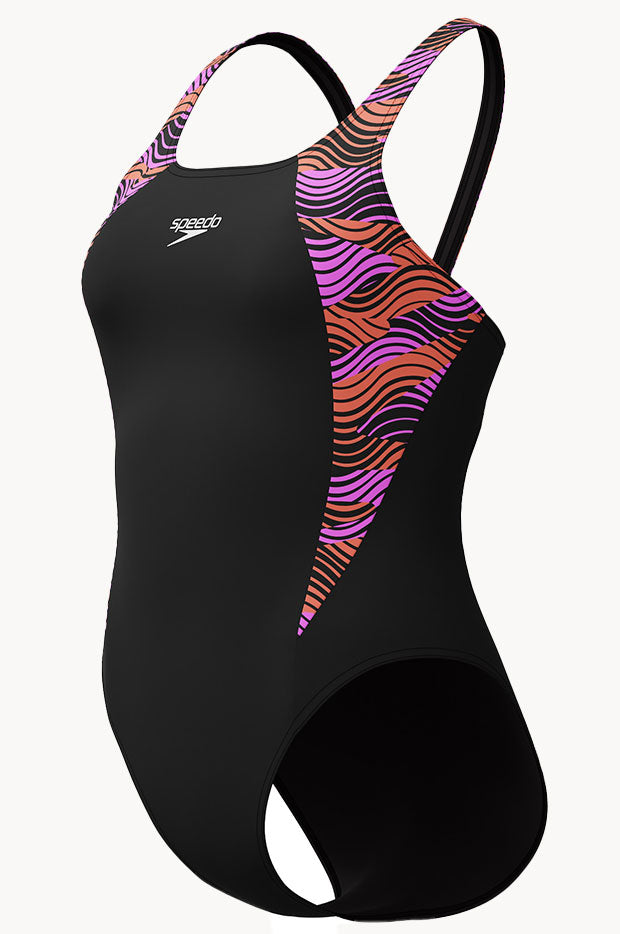 Speedo - Hyperboom Splice Muscleback One Piece - Black/Violet