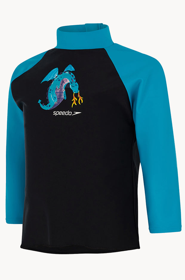 Speedo - Toddler Boys Dragon Suntop - Black/Blue | Swimwear Galore AU
