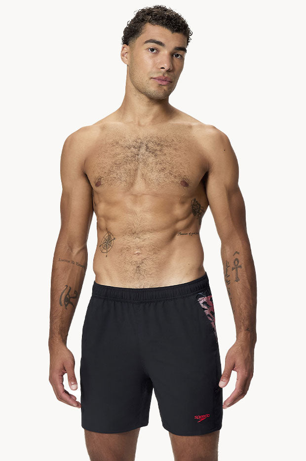 Speedo - Mens Xpress Lite Panel 16" Watershort - Black/Red