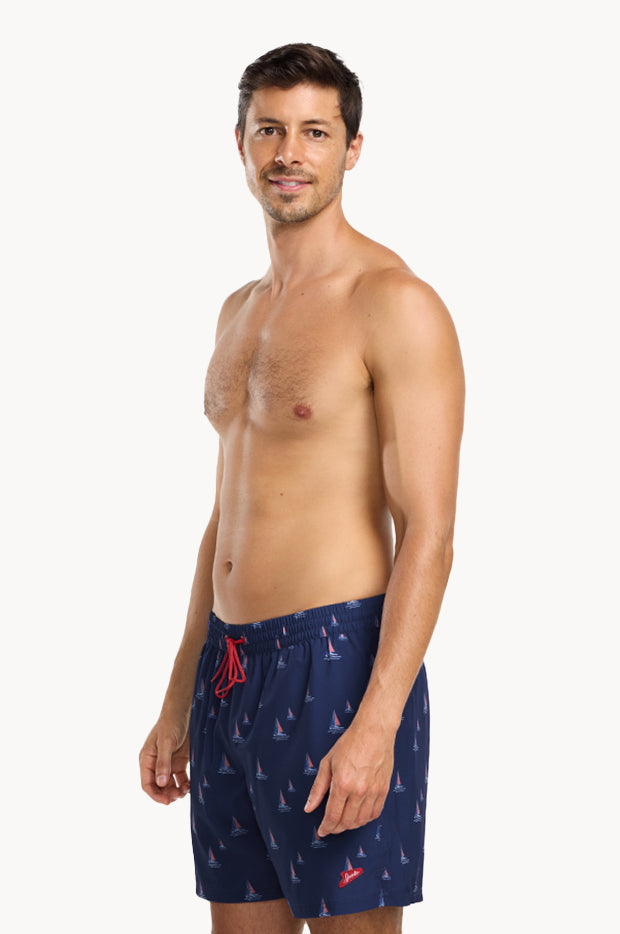 Speedo - Mens Sail Boat Shorties Boardshort - Denim | Swimwear Galore US