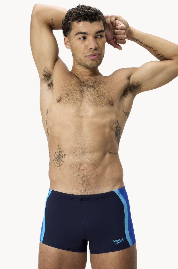 Speedo - Mens Solid Spliced Aquashort - Peacoat | Swimwear Galore US