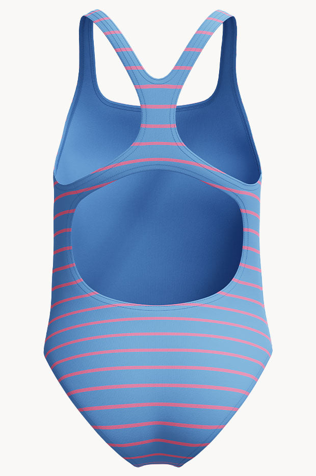 Speedo - Girls Stripe Medalist One Piece - Blue | Swimwear Galore US