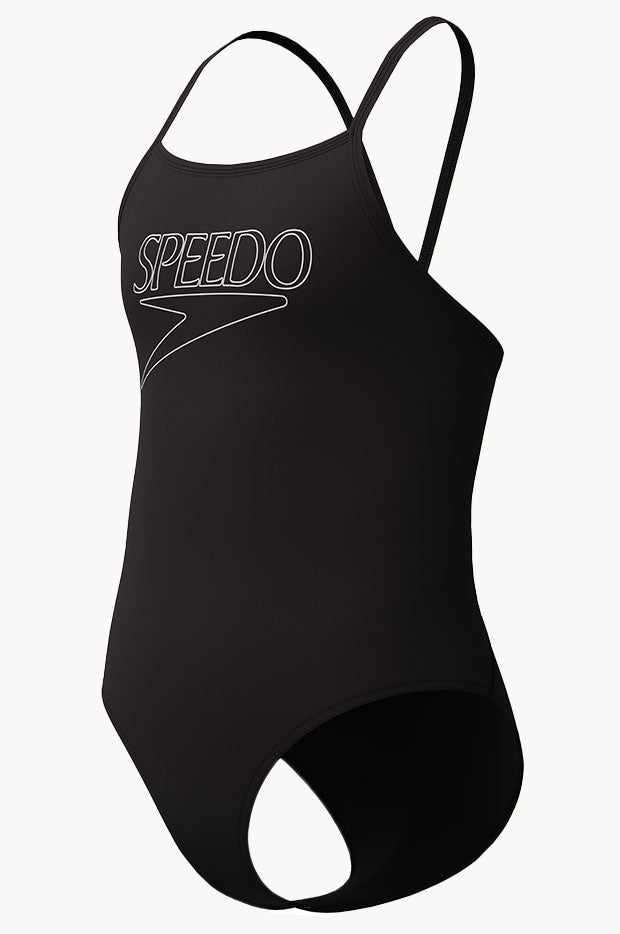 Speedo - Girls Classic Logo One Piece - Black | Swimwear Galore EU