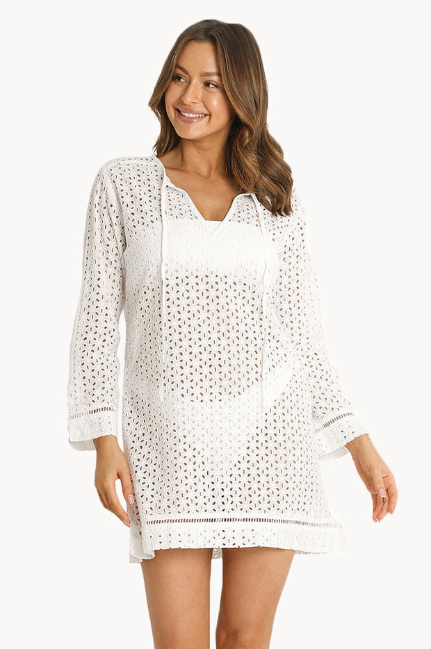 Sunseeker - Soho Broderie Cover Up - White | Swimwear Galore AU