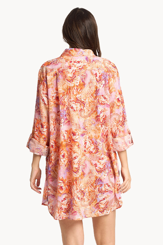 Sunseeker - Sundance Painters Shirt - Peach | Swimwear Galore AU