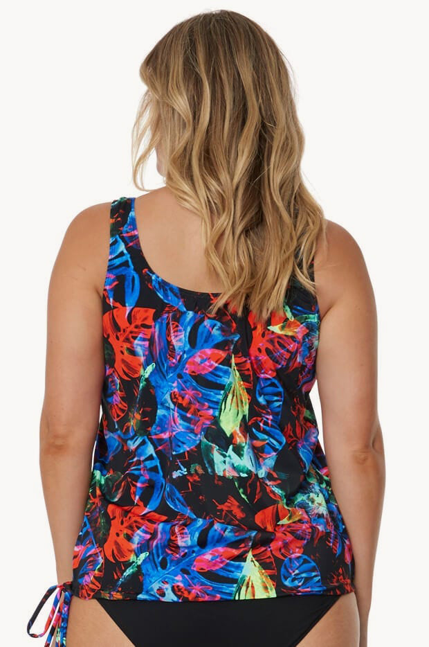 T.h.e. Swimwear - Neon Lights D/DD Cup Tankini Separate - Black/Red
