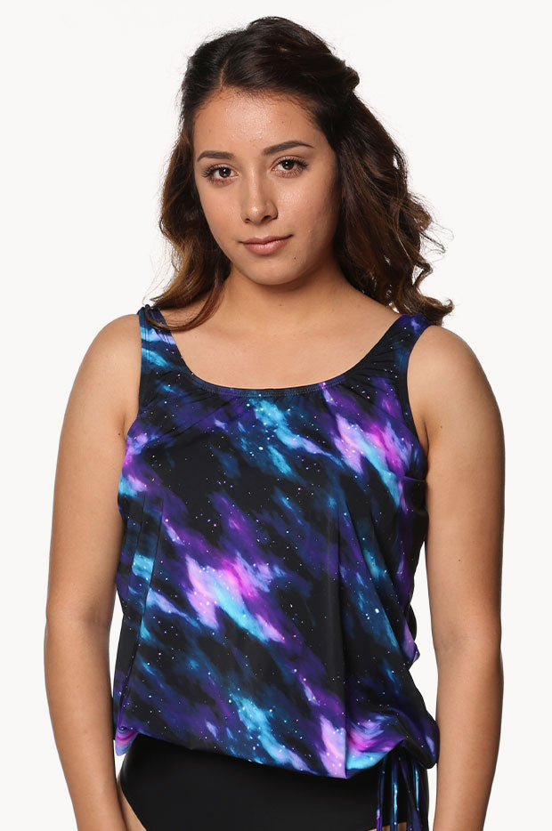 T.h.e. Swimwear Galaxy Gazing D/DD Cup Blouson Tankini Separate ...