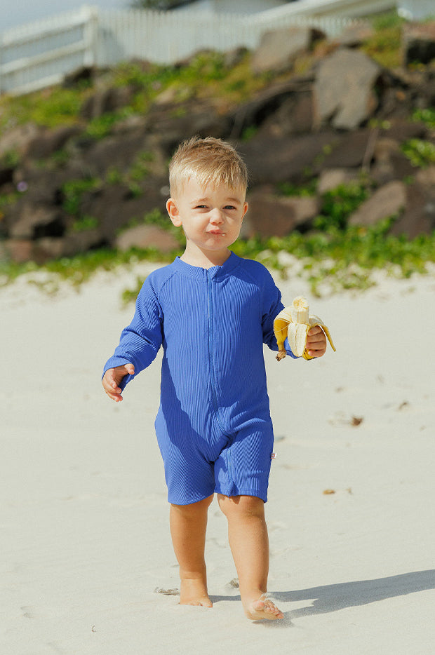 Tini Togs - Baby Boys Zip Boyleg Sunsuit - Peacock | Swimwear Galore US