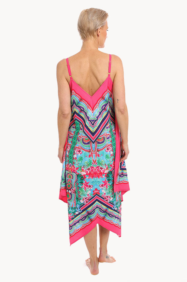 Togs Swimwear - Laguna Scarf Dress - Blue/Pink | Swimwear Galore AU