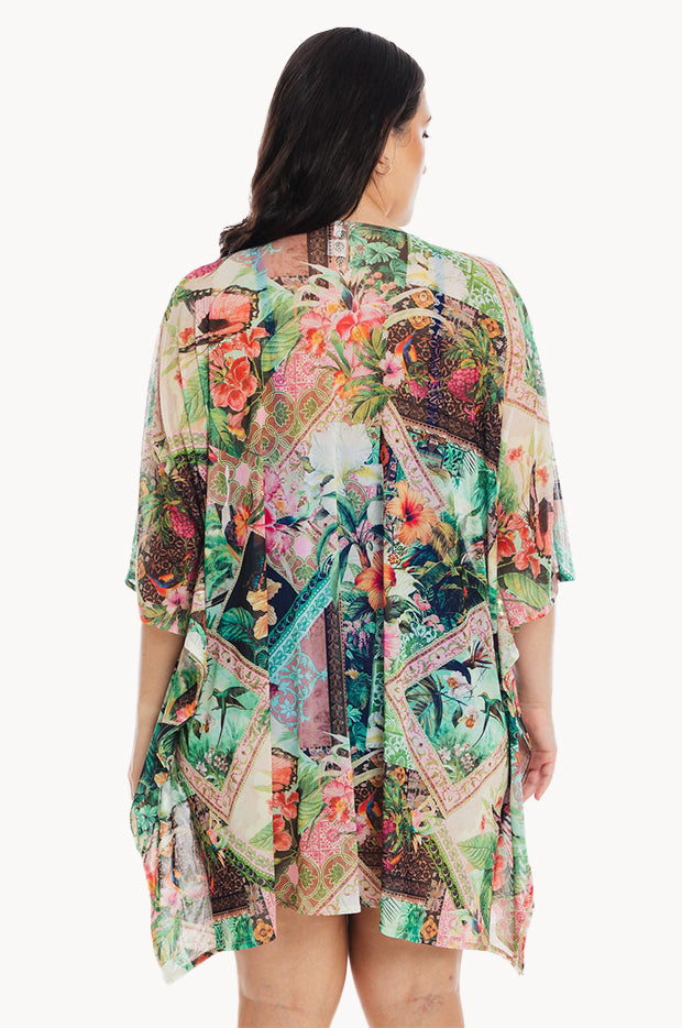 Togs Swimwear - Fiji Mesh Kaftan - Green/Multi | Swimwear Galore AU