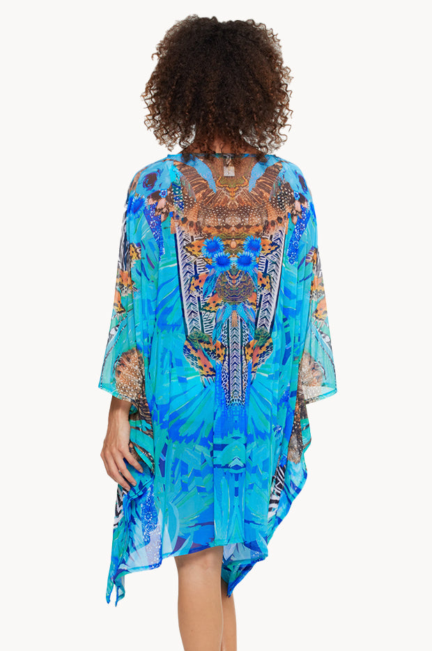 Togs Swimwear - Florence Mesh Kaftan - Blue/Gold | Swimwear Galore AU