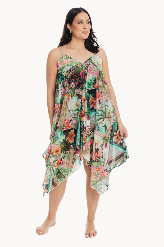 Togs Swimwear - Fiji Mesh Dress - Green/Multi | Swimwear Galore AU