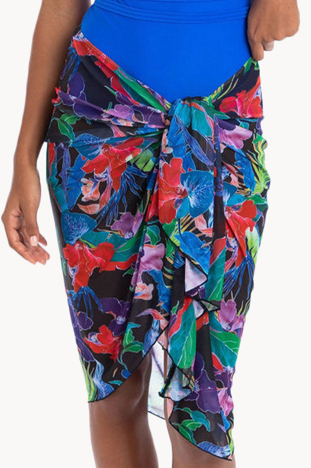 Togs Swimwear Hermes Sarong Black/Multi | Swimwear Galore AU