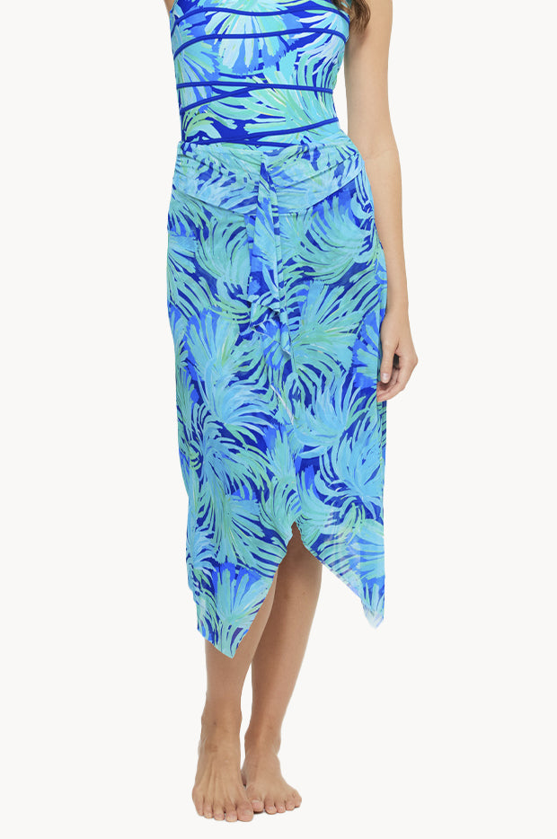 Togs Swimwear - Havana Mesh Frill Skirt - Green/Blue | Swimwear Galore AU