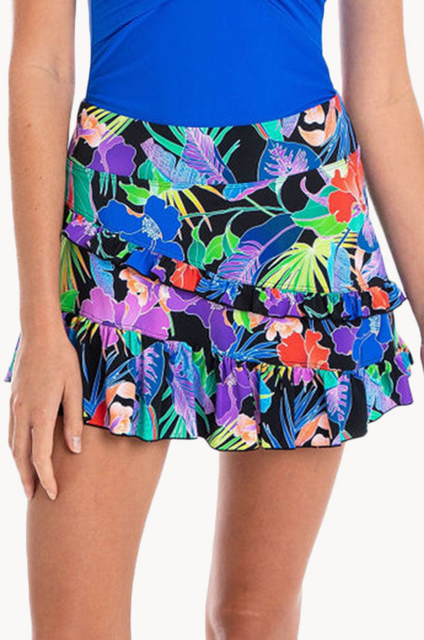 Togs Swimwear - Hermes Skort - Black/Multi | Swimwear Galore AU