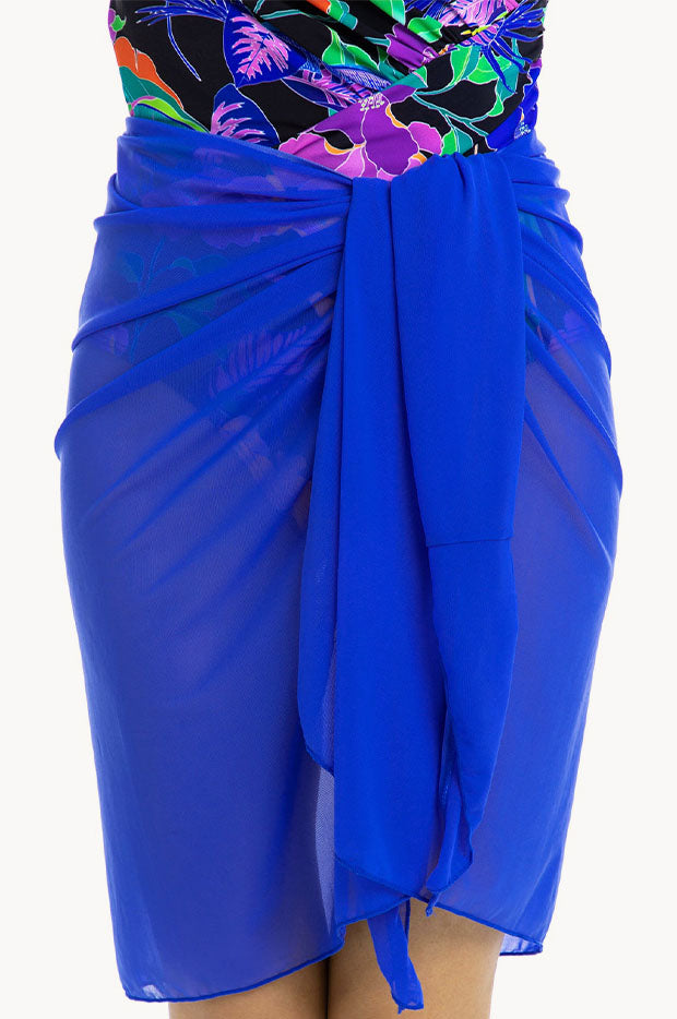 Togs Swimwear Plain Mesh Sarong Cobalt | Swimwear Galore AU