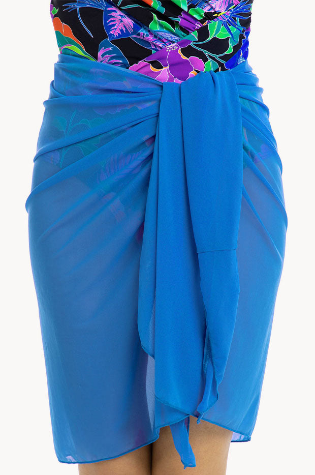 Togs Swimwear - Plain Mesh Sarong - Cornflower | Swimwear Galore AU