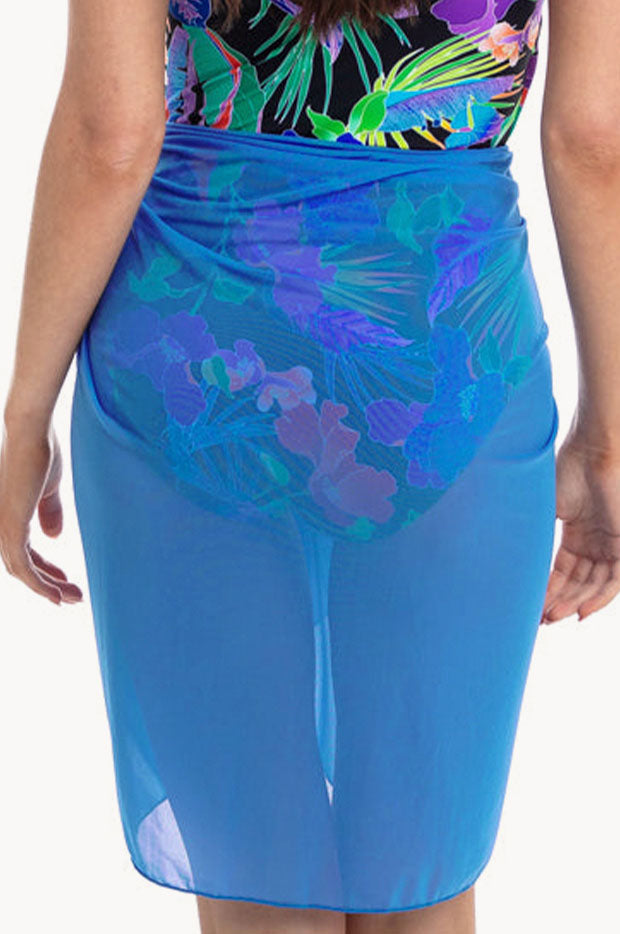 Togs Swimwear - Plain Mesh Sarong - Cornflower | Swimwear Galore AU