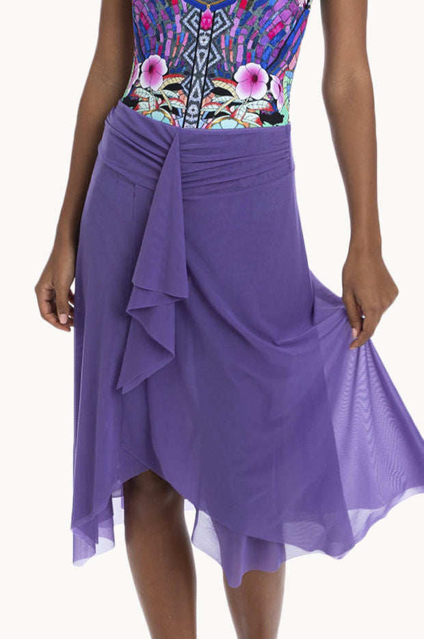 Togs Swimwear - Plain Mesh Frill Skirt - Purple | Swimwear Galore AU
