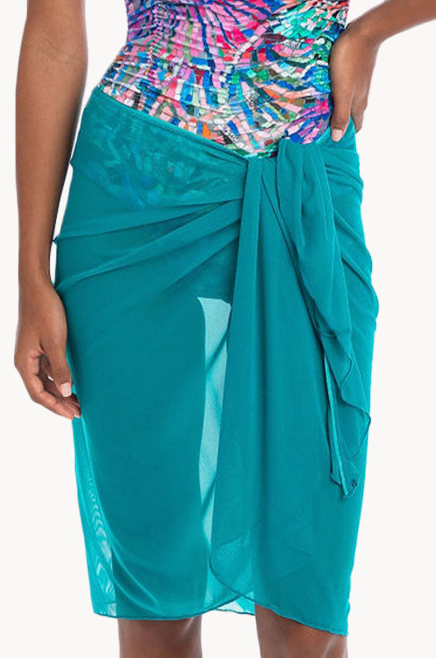 Togs Swimwear - Plain Mesh Sarong - Teal | Swimwear Galore AU