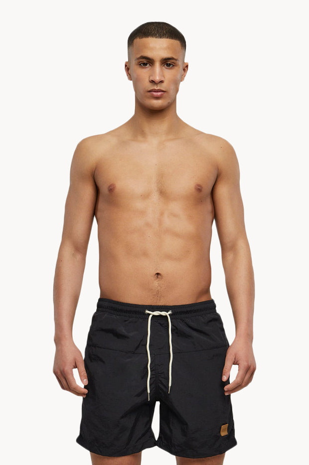 Urban Classics - Mens Block Swim Short - Black | Swimwear Galore AU