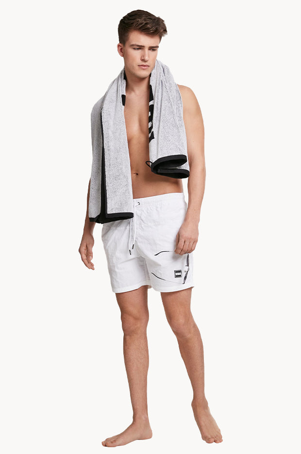 Urban Classics - Mens Block Swim Short - White | Swimwear Galore AU