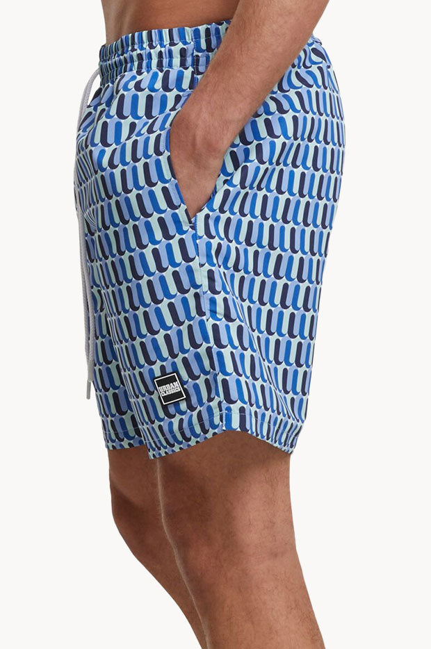 Urban Classics - Mens Retro Swim Short - Blue | Swimwear Galore AU