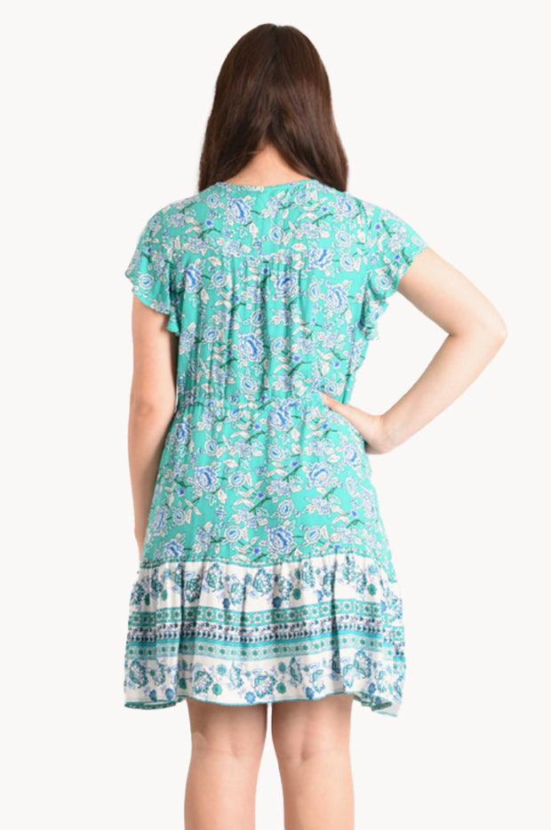 Go Girl - Jingle Bell Bloom Twiggy Dress - Green | Swimwear Galore AU