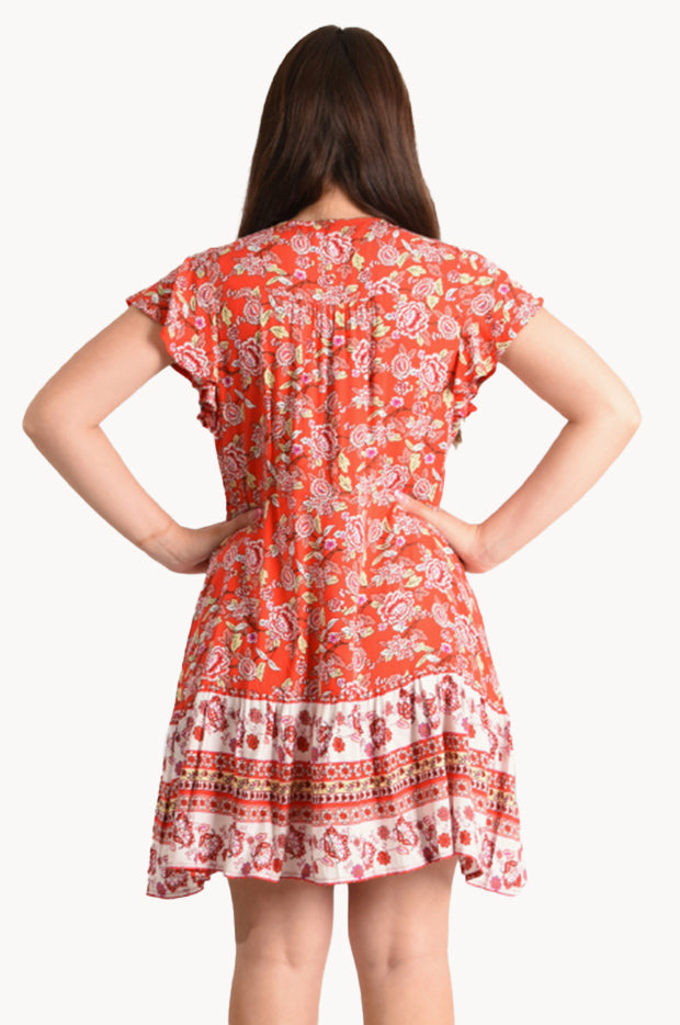 Go Girl - Jingle Bell Bloom Twiggy Dress - Red | Swimwear Galore AU
