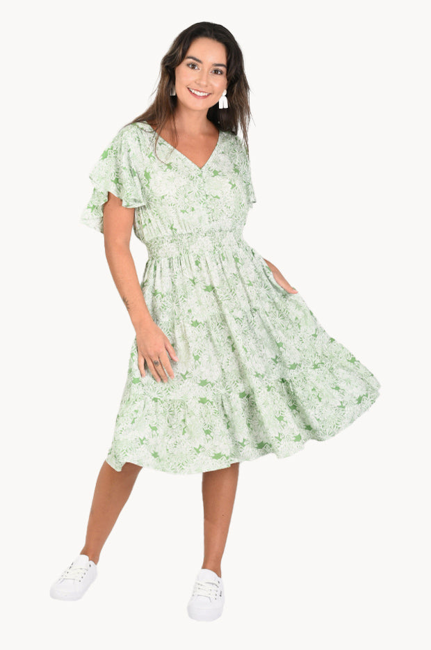Go Girl - Blossom Breeze Pixie Dress - Sage | Swimwear Galore AU
