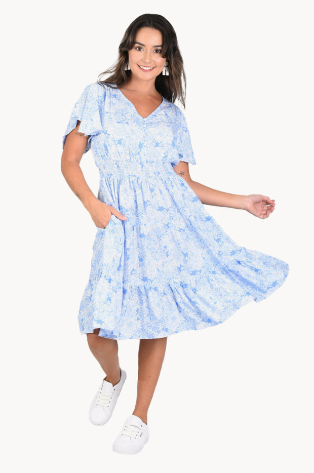 Go Girl - Blossom Breeze Pixie Dress - Sky | Swimwear Galore AU