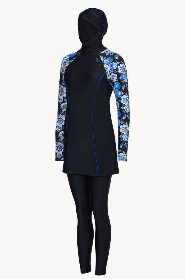 Zoggs - Spring Blossom Modesty Suit - Black | Swimwear Galore AU