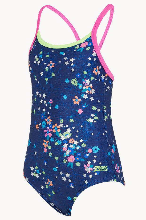 Zoggs - Girls Cosmic Flower Strikeback One Piece - Navy/Multi