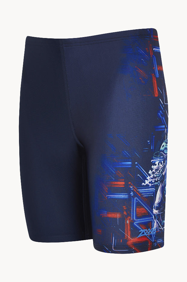 Zoggs - Boys Dinobot Mid Jammer - Navy/Red | Swimwear Galore US