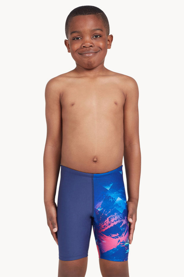 Zoggs - Boys Fish Fury Mid Jammer - Navy/Blue | Swimwear Galore AU