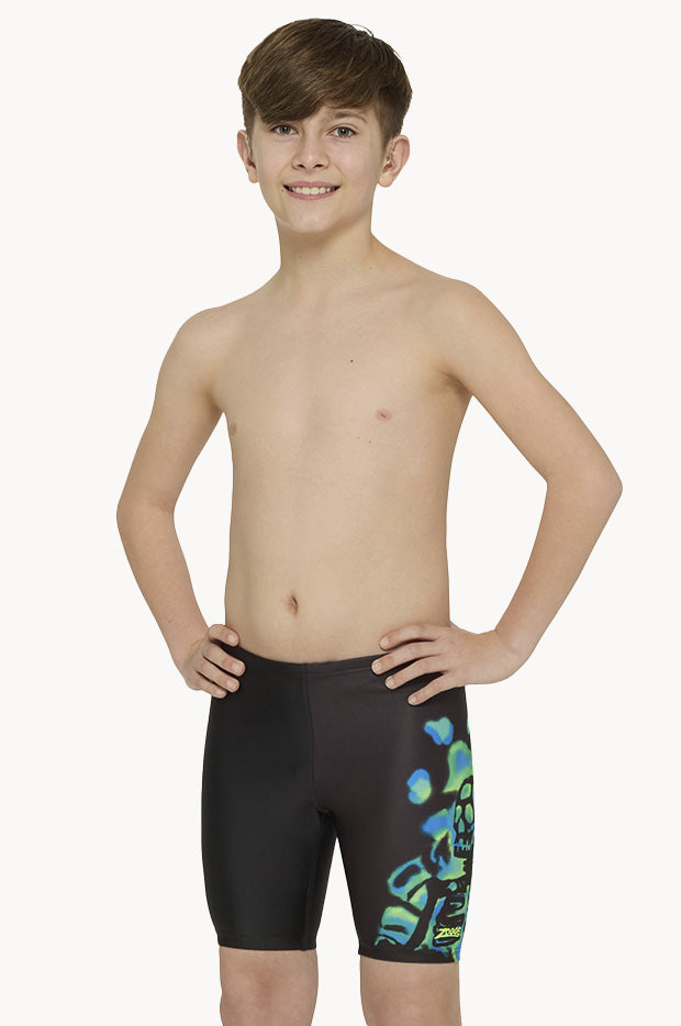 Zoggs - Boys Lanky Mid Jammer - Black/Blue | Swimwear Galore AU