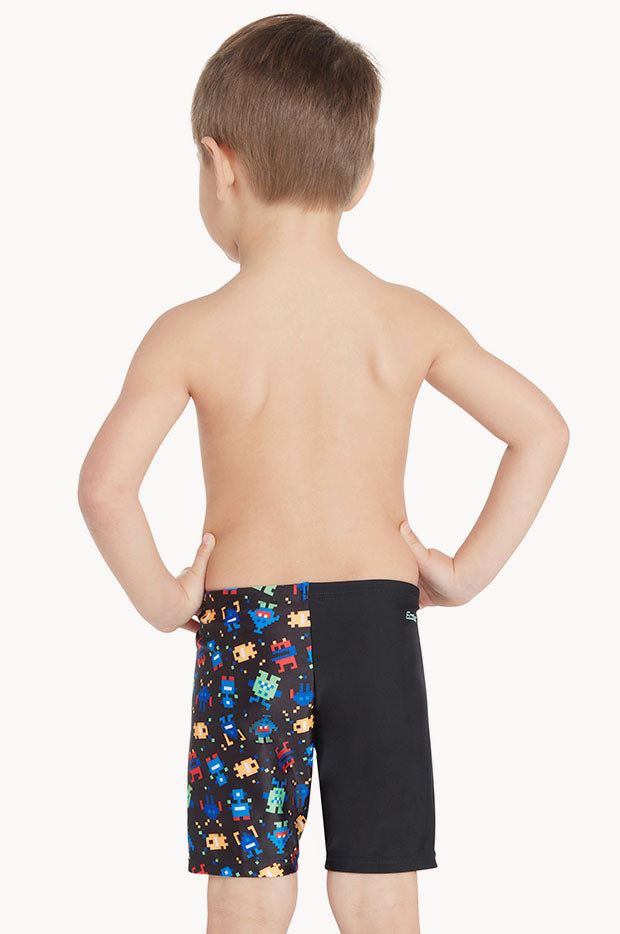 Zoggs - Boys Pixel Monsters Midi Jammer - Black/Multi | Swimwear Galore AU