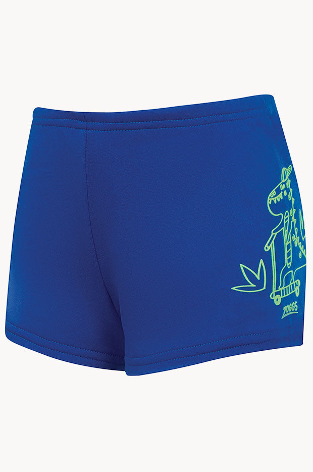 Zoggs - Boys Dino Skaters Hip Racer Trunk - Royal | Swimwear Galore US