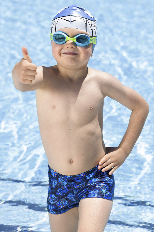 Zoggs - Boys Fontopia Hip Racer Trunk - Navy/Blue | Swimwear Galore AU