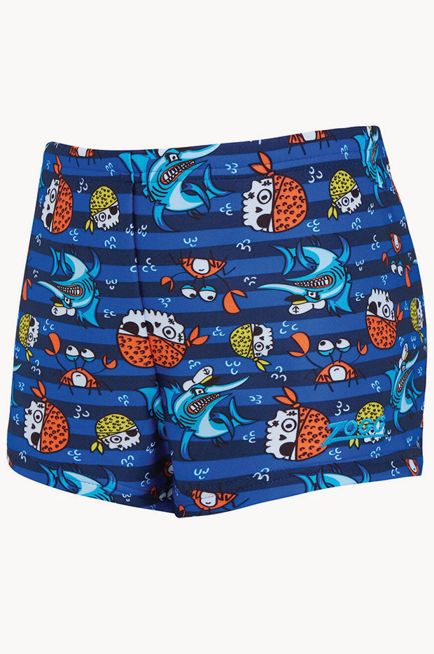 Zoggs Boys Seven Seas Hip Racer Trunk Blue/Navy | Swimwear Galore US