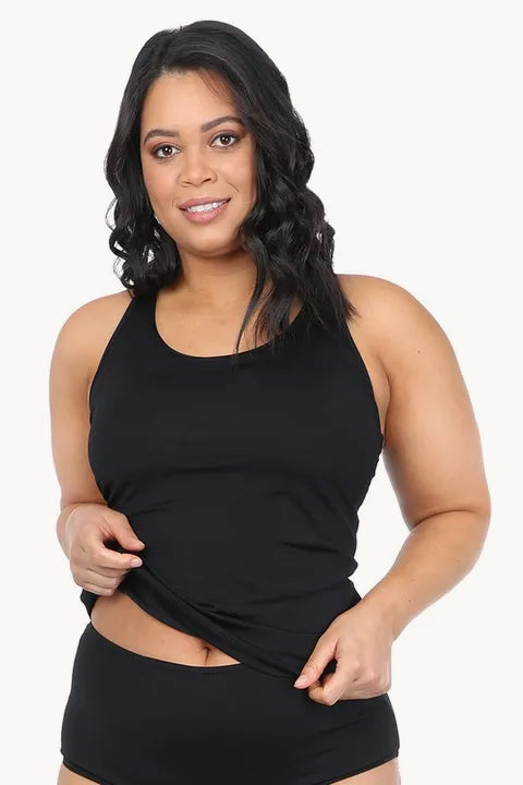 Base Swim - Sports Tankini Separate - Black | Swimwear Galore AU