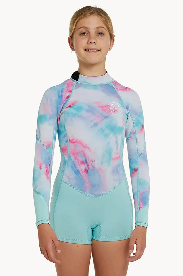 Oneill Girls Bahia Long Sleeve Boyleg Wetsuit Blue/Pink | Swimwear ...
