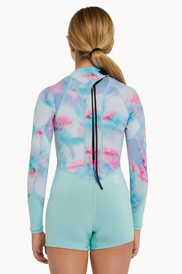 Oneill Girls Bahia Long Sleeve Boyleg Wetsuit Blue/Pink | Swimwear ...