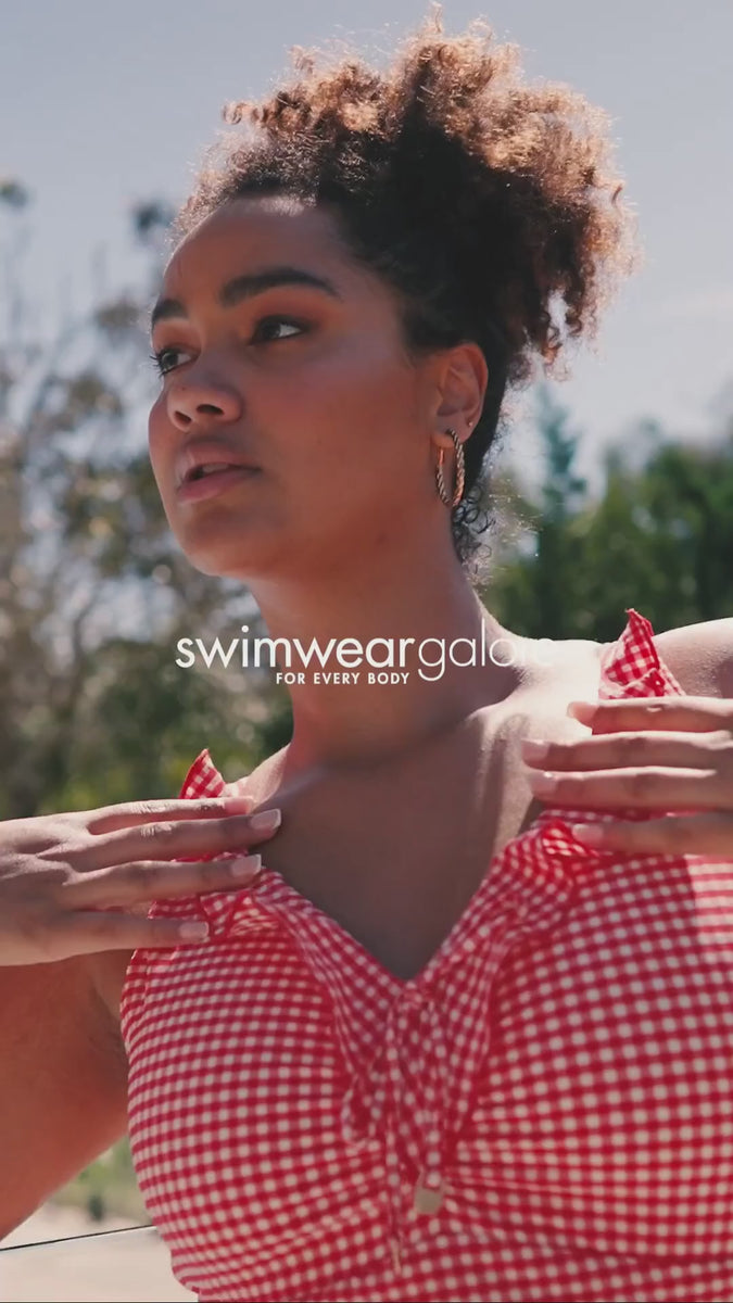 Sunseeker - Gidget Ruched Bandeau One Piece - Red | Swimwear Galore AU