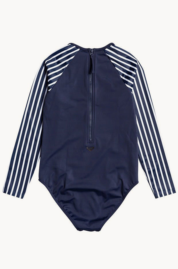 Roxy - Girls Line Up Stripe Sunsuit - Indigo | Swimwear Galore AU