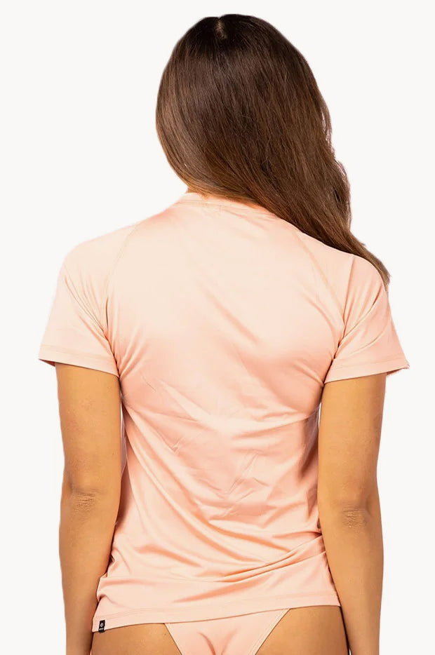 Rip Curl - Golden Rays Short Sleeve Suntop - Peach | Swimwear Galore AU