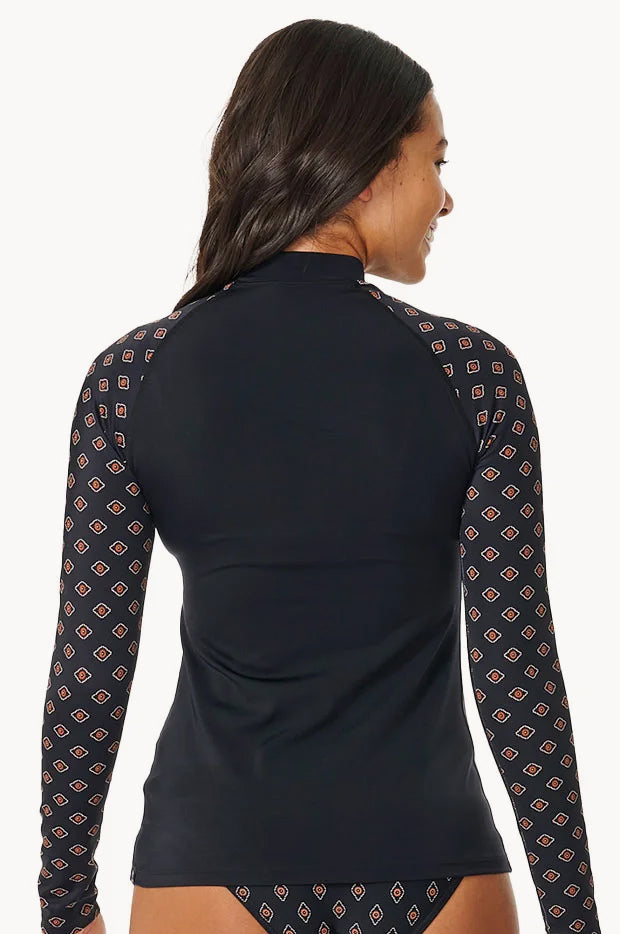 Rip Curl Pacific Dreams Long Sleeve Suntop Black | Swimwear Galore AU