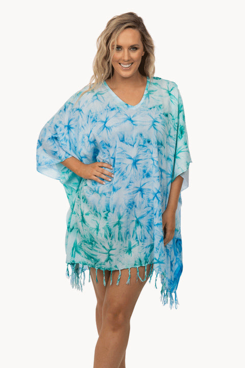 Sundrenched - Fluro Dye V Neck Cover Up - Green | Swimwear Galore AU