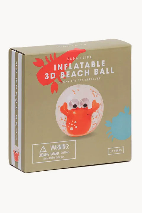 Sunny Life - Sonny Sea Creature 3D Beach Ball - Fluro Orange