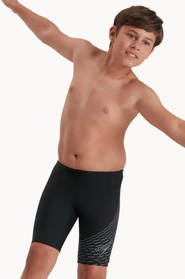 Speedo - Boys Medley Logo Jammer - Black | Swimwear Galore US
